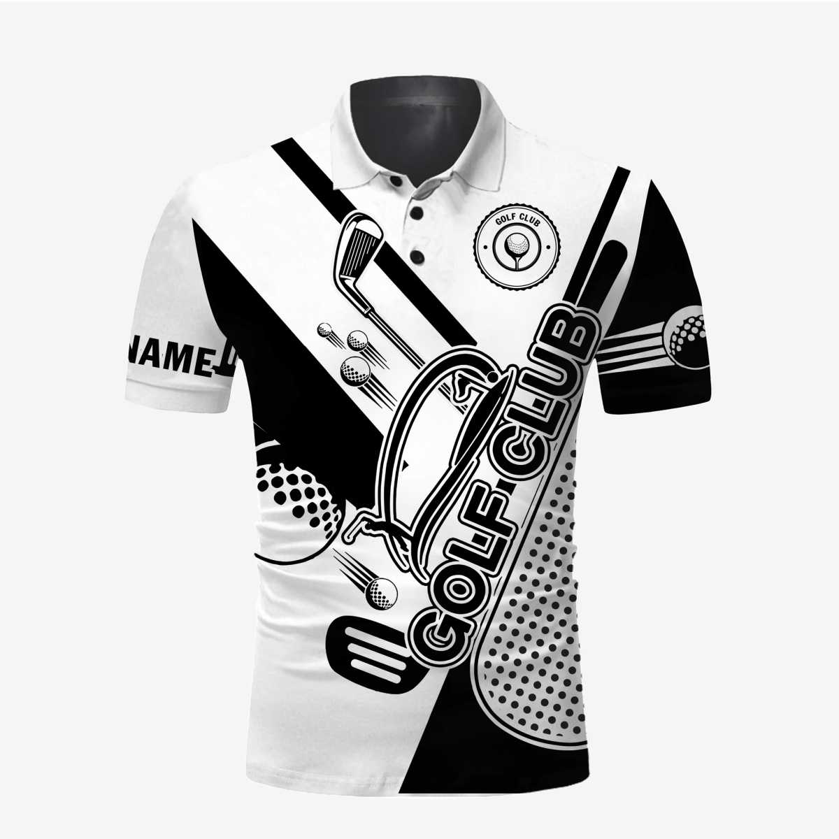Golf Club Shirt - Golf Club Custom Name And Logo All Over Print Black ...