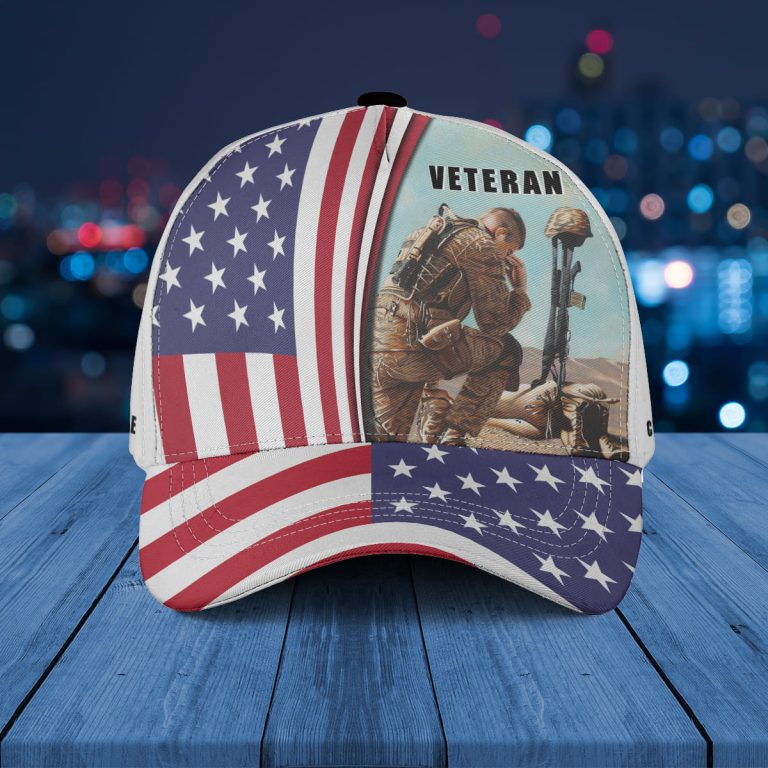 Custom Name Veteran Solidier US Flag Independent AOP Baseball Cap Hat ...