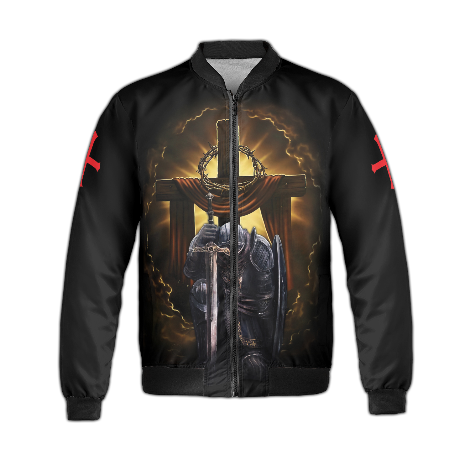 Jesus's Lion Templar Knight Child Of God Wooden Cross Crowd Of Thorn ...