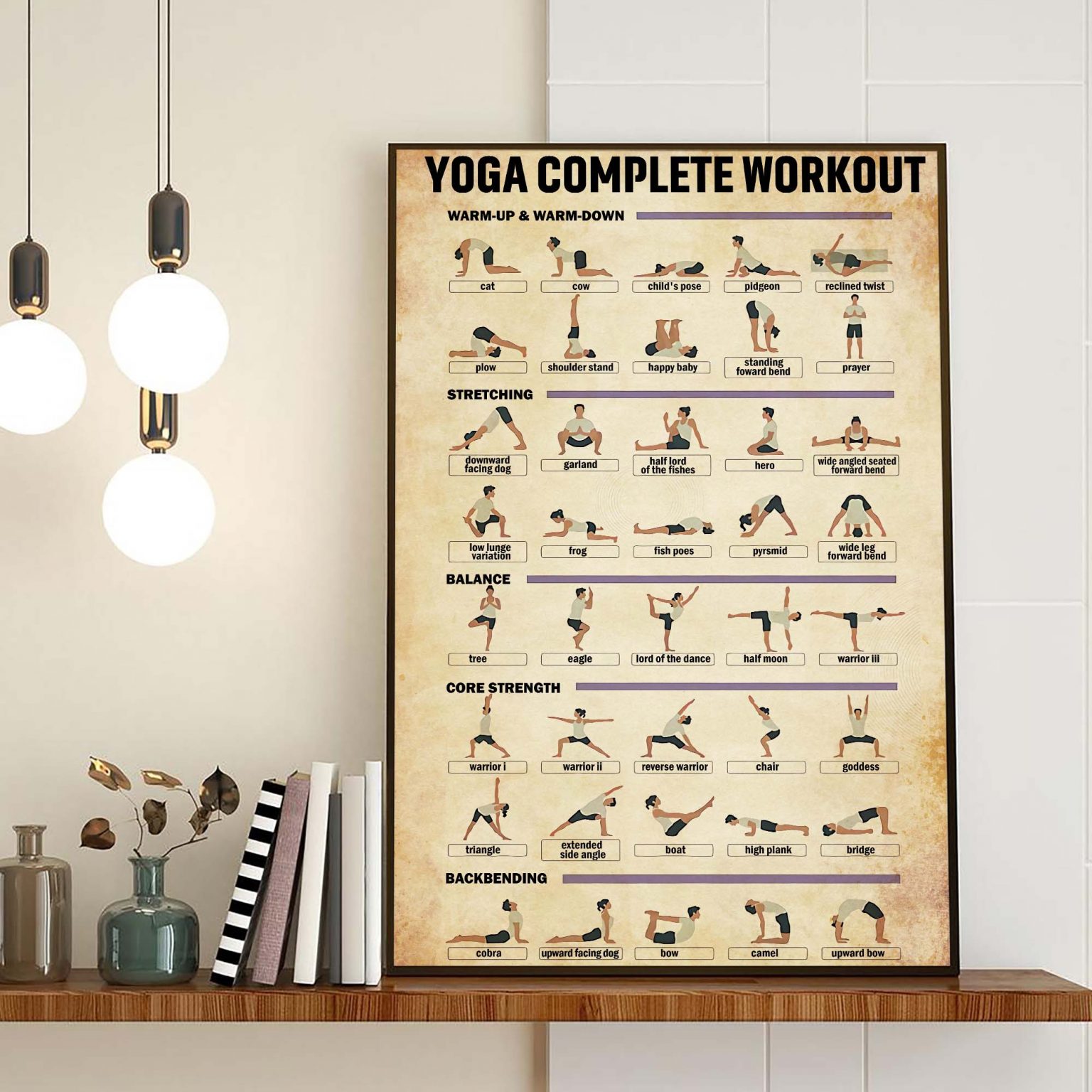 Yoga Workout Exercise Hand Body Poster Unframed Women Gift - Godoprint