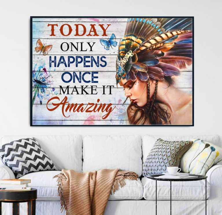 Butterfly Women Girl Native American Amazing Horizontal Unframed Poster ...