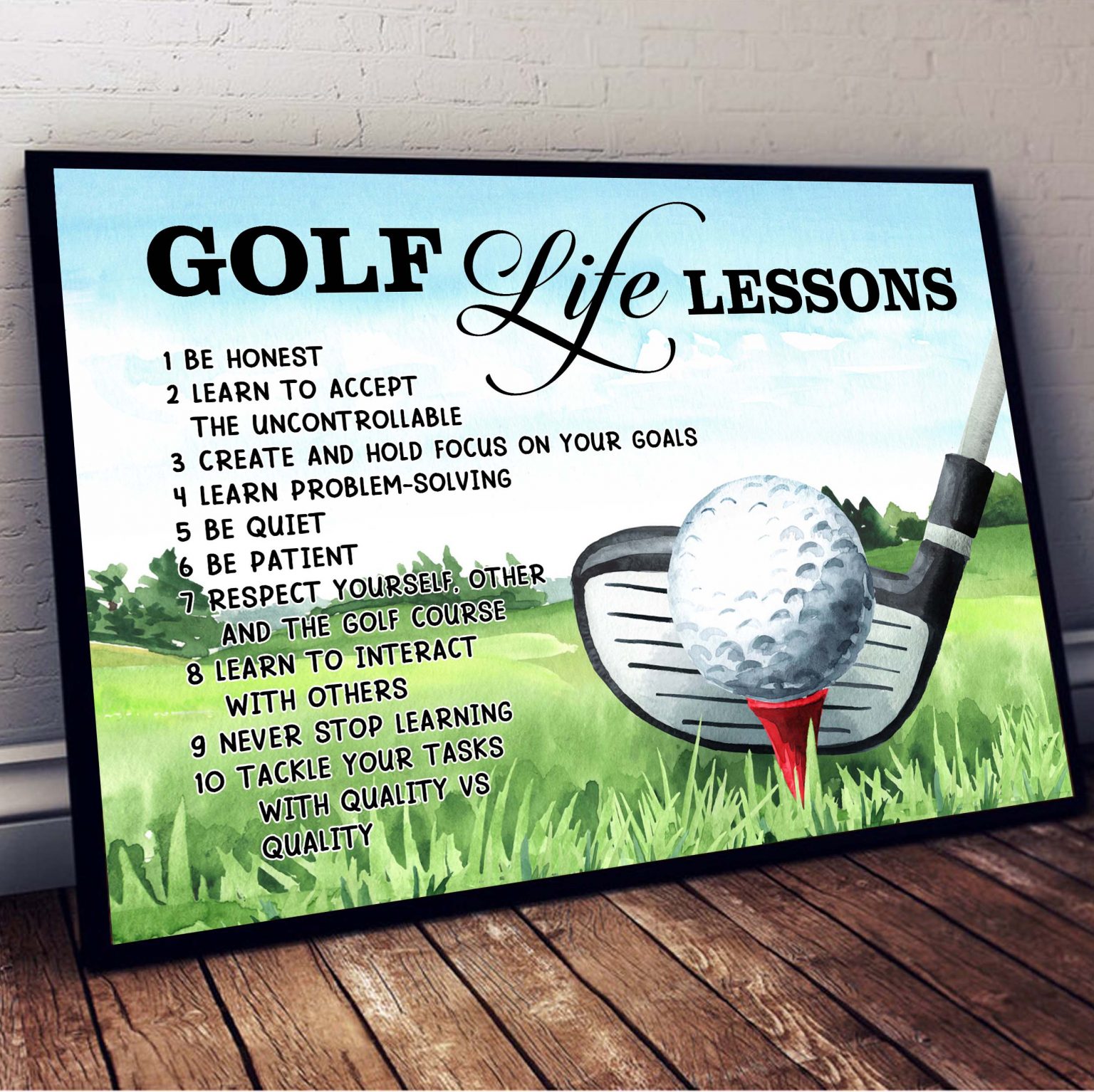 Golf Poster 10 Golf Life Lessons Unframed Poster Gift For Your Friend ...