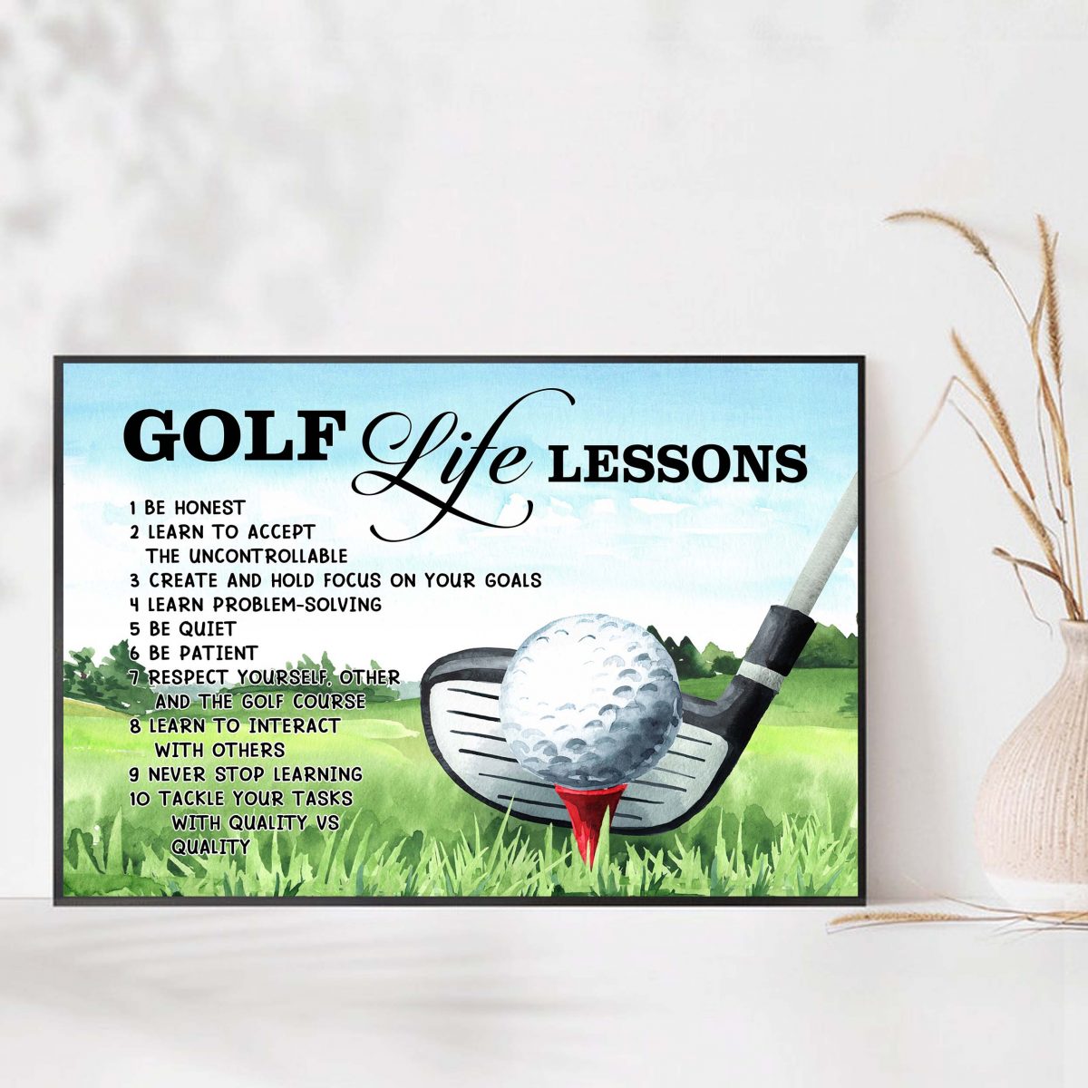 Golf Poster 10 Golf Life Lessons Unframed Poster Gift For Your Friend ...