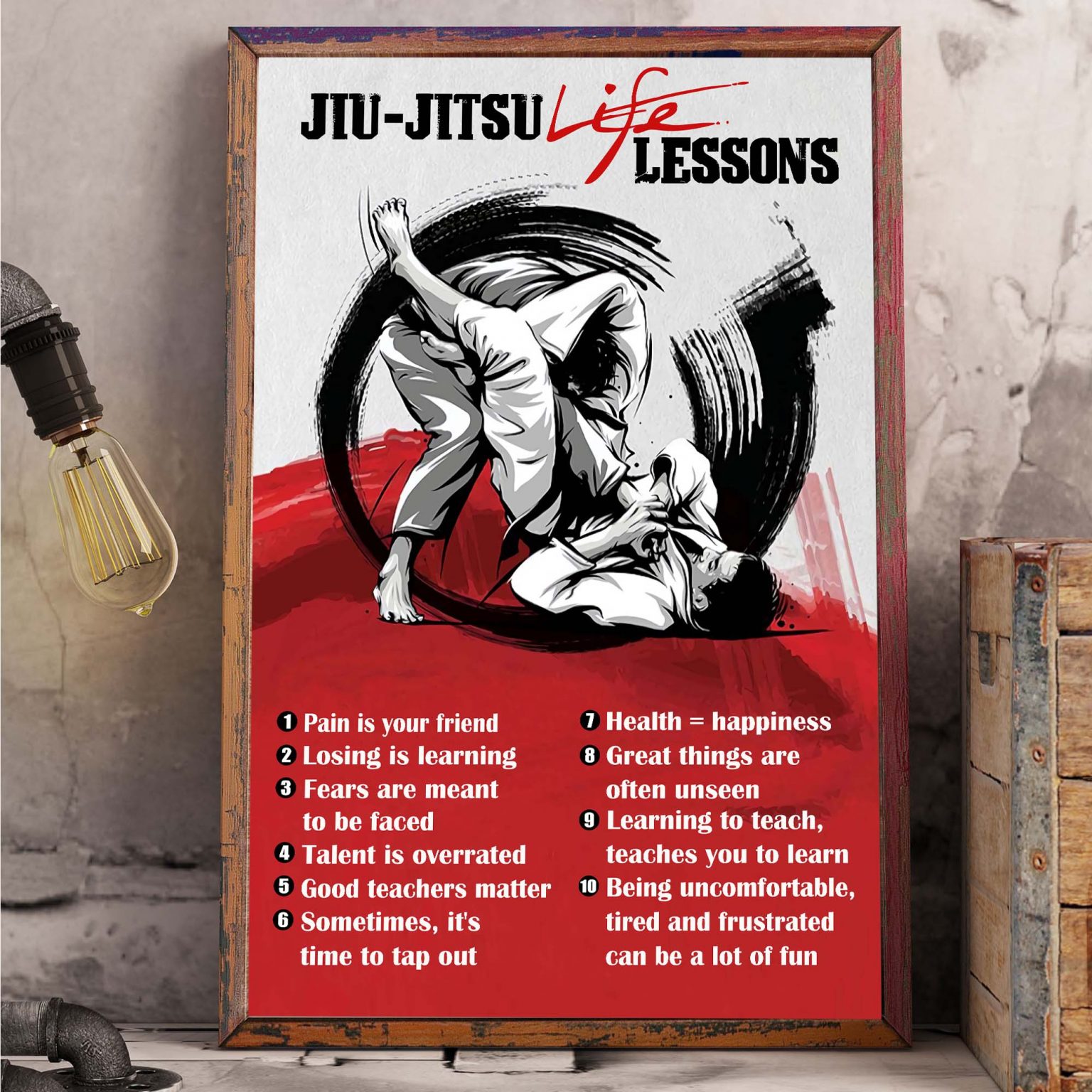 10 Rules Jiu Jitsu Life Lessons Vertical Poster For Men Son T Loving Sport Jiu Jitsu Godoprint