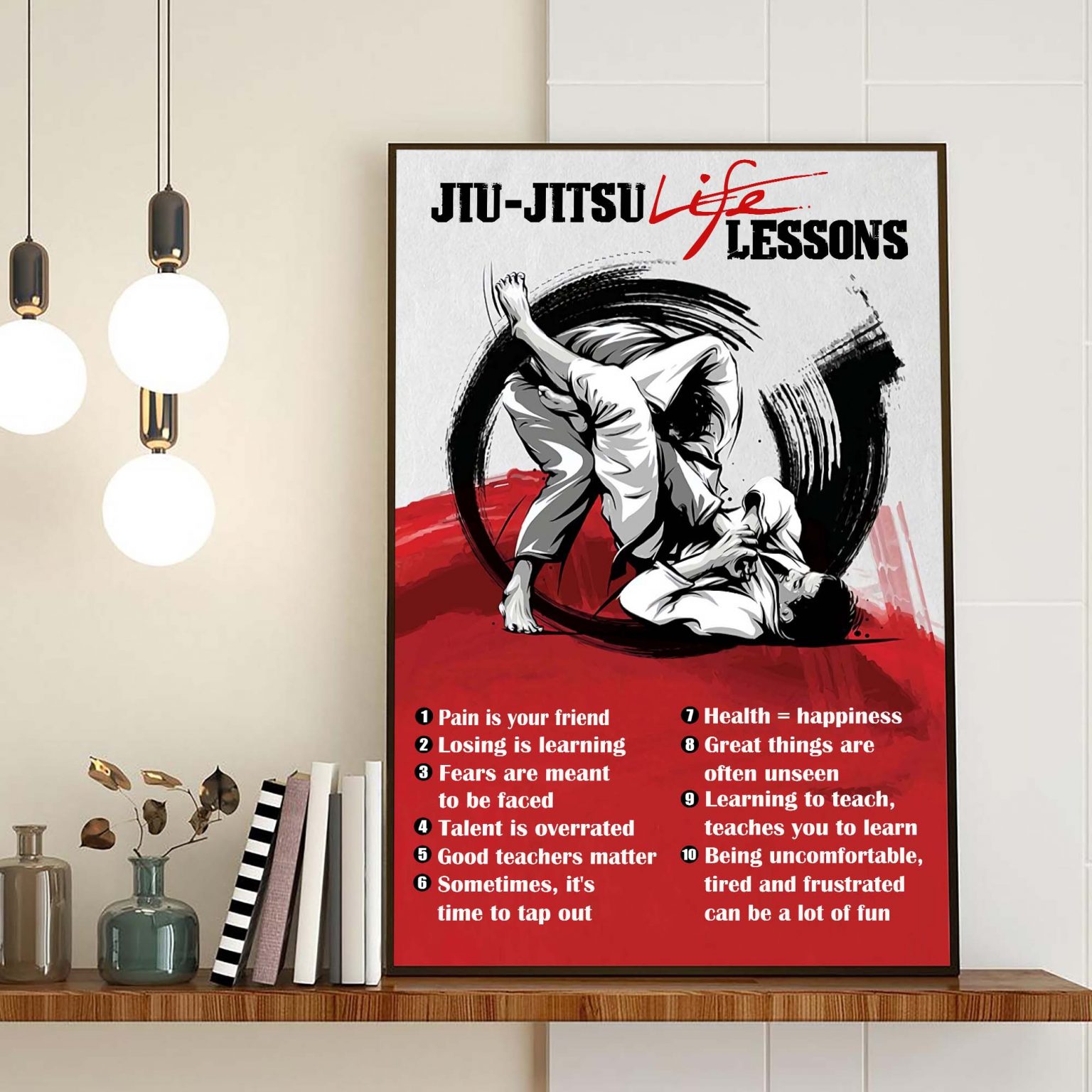 10 Rules Jiu Jitsu Life Lessons Vertical Poster For Men Son Gift Loving ...