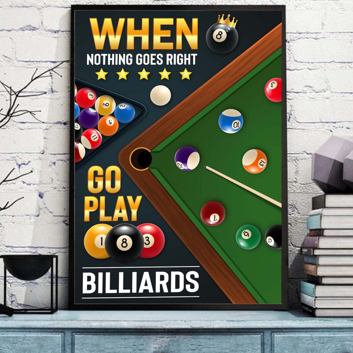 Billiards Pool Hall Poster Billiards Player Gift, Game Room Decor Man ...