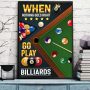 Billiards Pool Hall Poster Billiards Player Gift, Game Room Decor Man ...