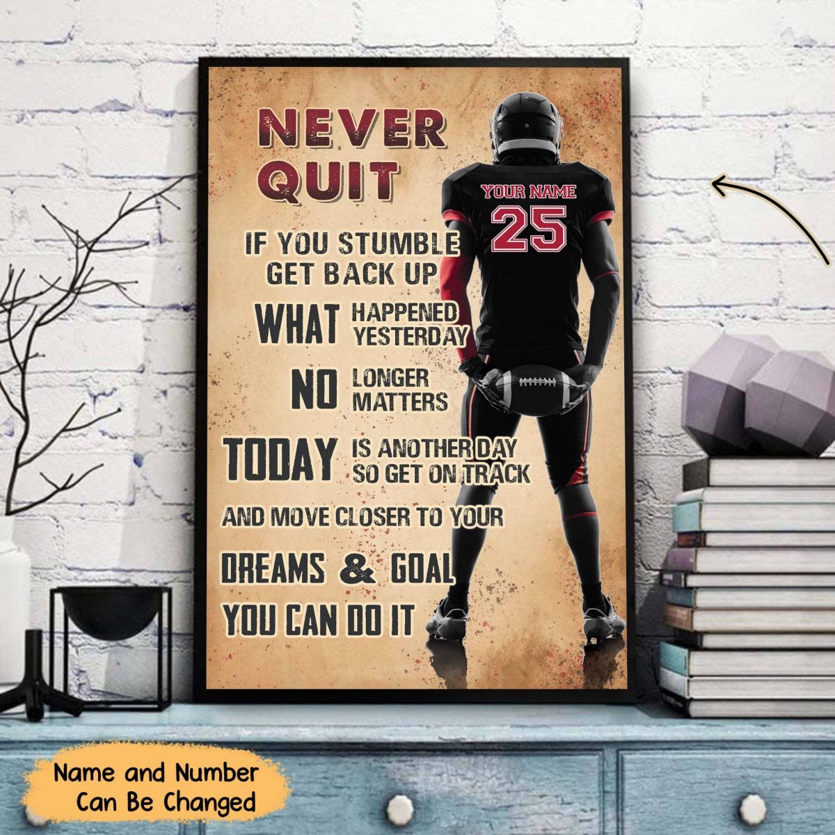 Personalized Football Life Lessons Soccer Name and Number Poster ...
