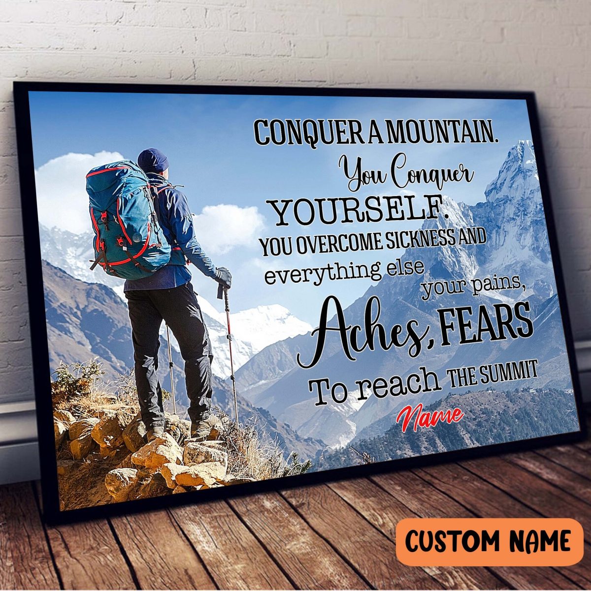 Personalized Hiking You Conquer Yourself Poster - Adventure ...