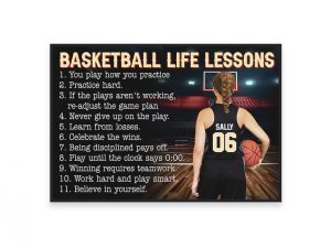 Basketball Life Lessons Poster - Customize Basketball Girl Woman ...