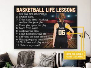 Basketball Life Lessons Poster - Customize Basketball Girl Woman ...