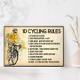 Customize Cycling Rules Poster Cycling poster, Bike Motivational Wall ...