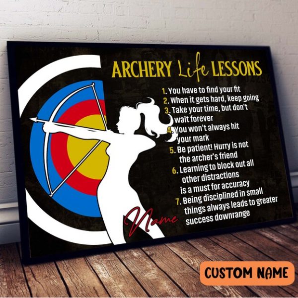 Archery Life Lessons Poster Gift For Archery Lovers With Motivational ...