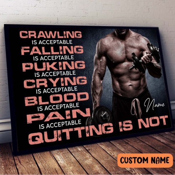 Bodybuilding Man Quitting Is Not Poster Print Motivational Wall Art ...
